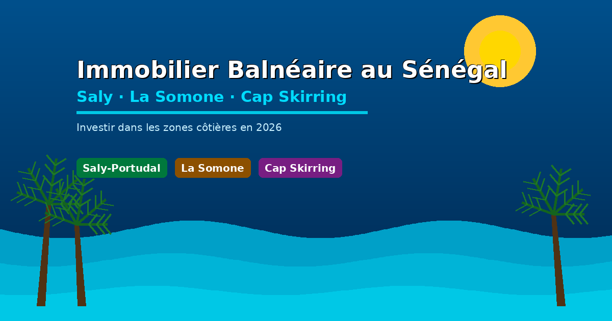 Immobilier balnéaire Sénégal : Saly, Somone, Cap Skirring 2026